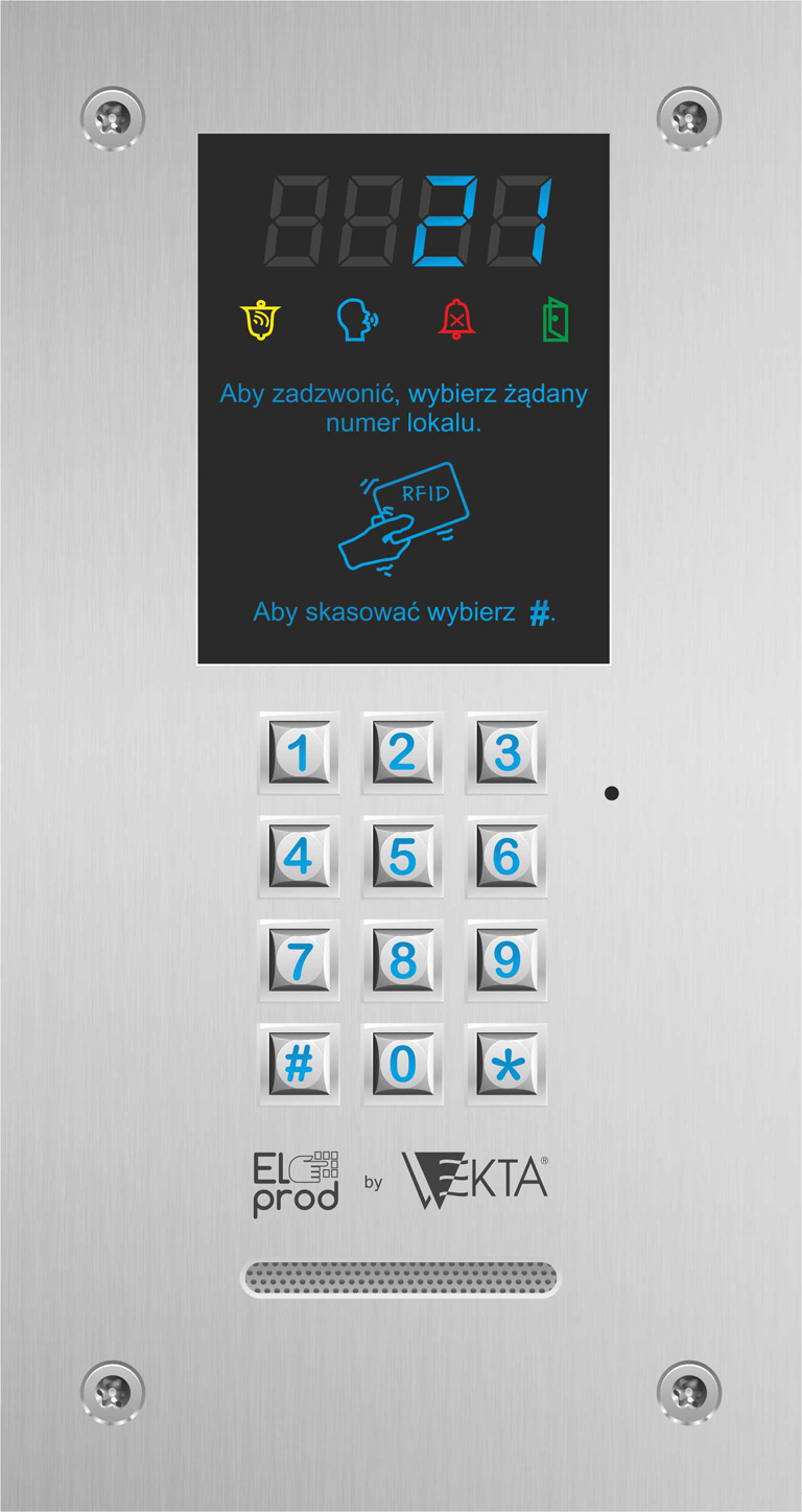 Domofon cyfrowy ELPROD by WEKTA cztero 4 rodzinny 7474802491 - Allegro.pl
