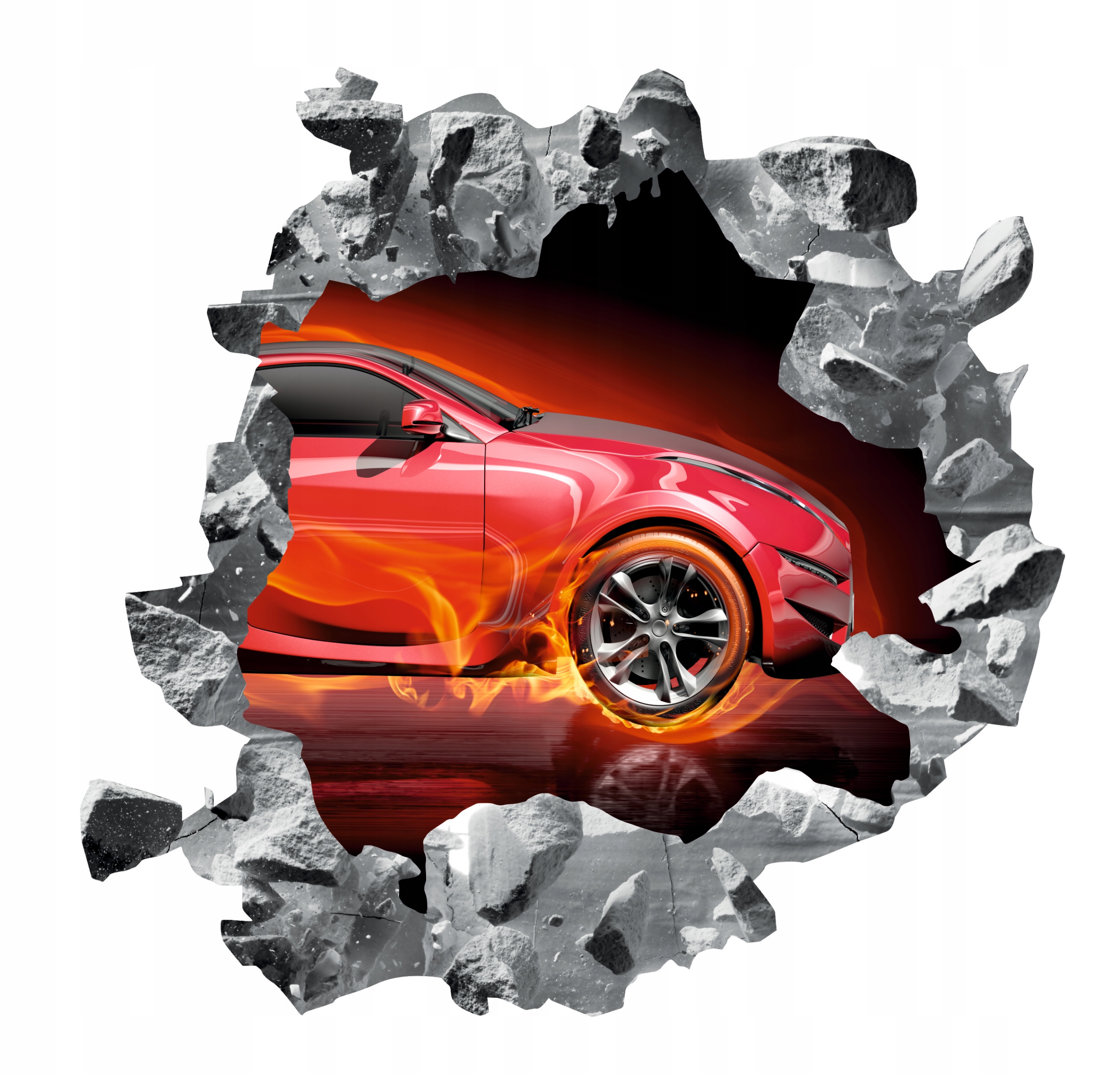 Naklejka samoprzylepna 3D dziura samochód auta HIT 12636275660 - Allegro.pl