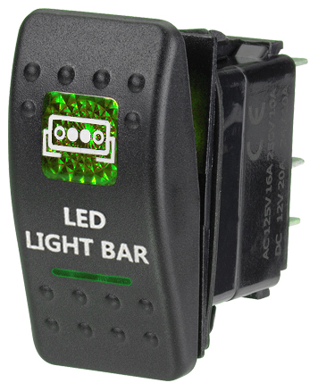 CARLING PRZELACZNIK IP68 WLACZNIK LED 12-24V 20A ZIELONY LED LIGHT BAR ...