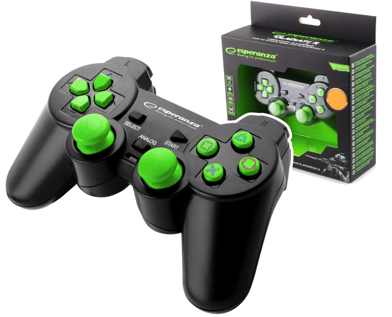 PAD DO PS3 PC USB GAMEPAD FIFA PES ANALOG WIBRACJE - 7070380019 ...