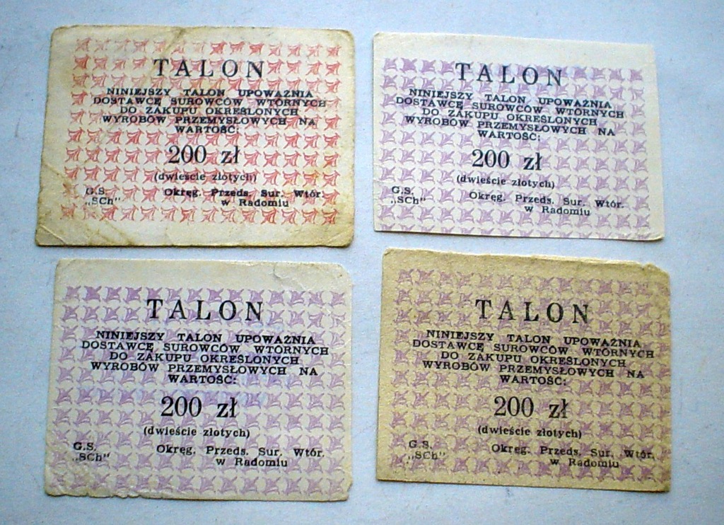 Talony z PRL za makulaturę za 100 zł i 200zł GS tp - 7322856859 ...