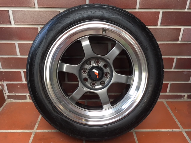JAPAN RACING JR12 4x100 i opony uniroyal jak nowe! - 7444043162 ...