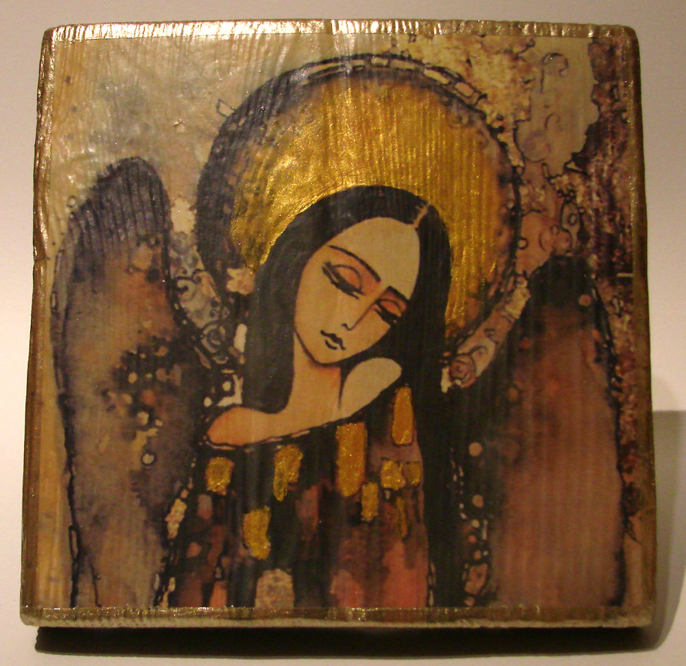 OBRAZ IKONA ANIOŁ ANIOŁY NA DESCE ZESTAW - 7156407539 - oficjalne ...