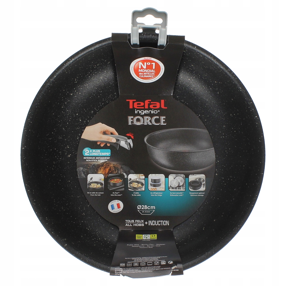 PATELNIA TEFAL WOK 28 CM INGENIO FORCE INDUKCJA - 7580271749 - oficjalne archiwum Allegro