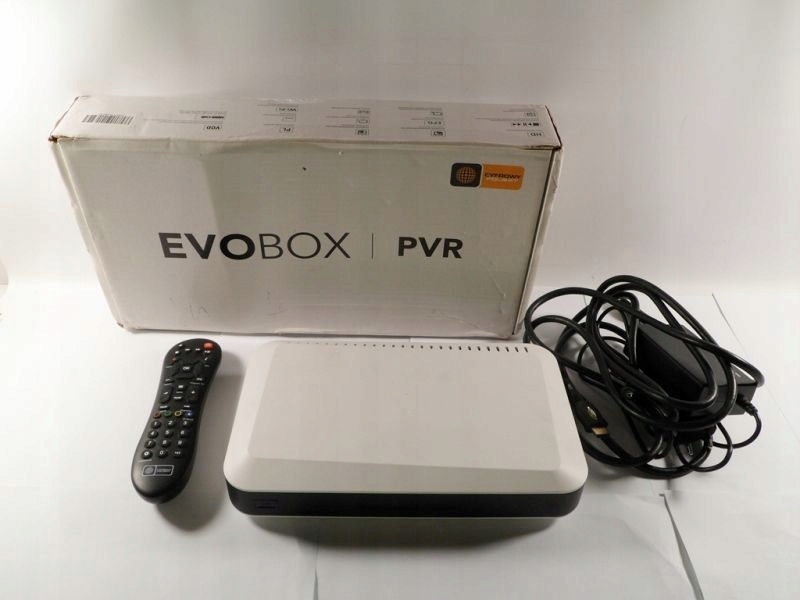 DEKODER EVOBOX PVR + PILOT + KABLE + PUDEŁKO - 7686859026 - oficjalne archiwum Allegro