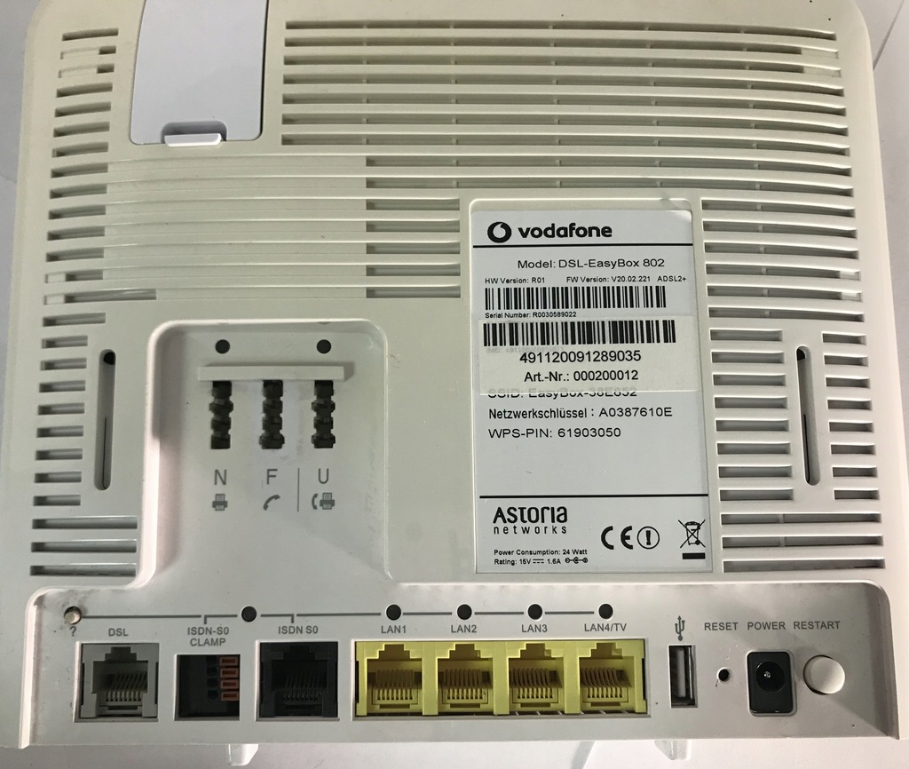 ROUTER VODAFONE DSL-EASYBOX 802 *OKAZJA!* - 7450247430 - oficjalne ...