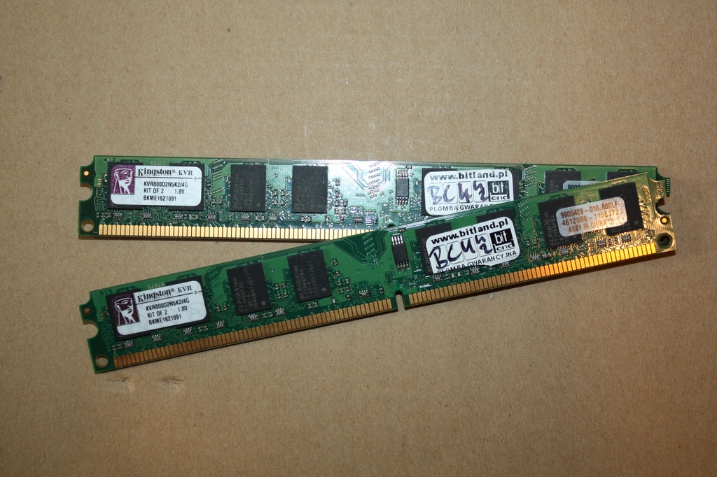 PAMIĘĆ DDR2 4GB KVR800D2N5K2/4G 2x2GB KINGSTON. - 7537071719 ...