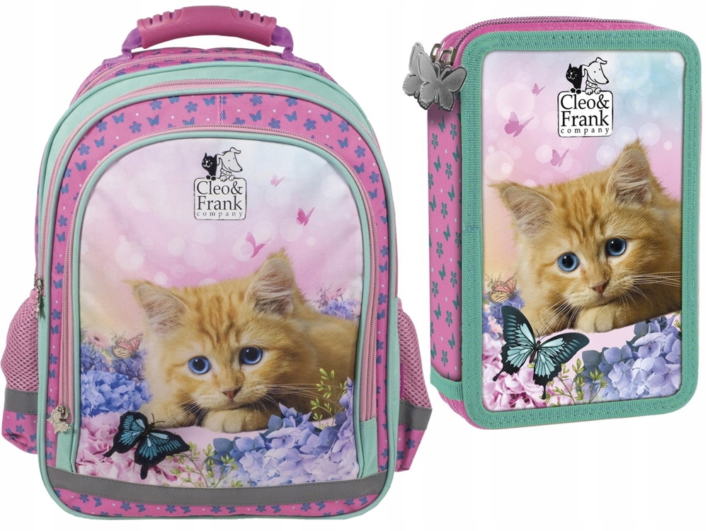 PLECAK SZKOLNY I PIÓRNIK Z KOTKIEM DERFORM ZESTAW - 7434547018 - oficjalne archiwum Allegro