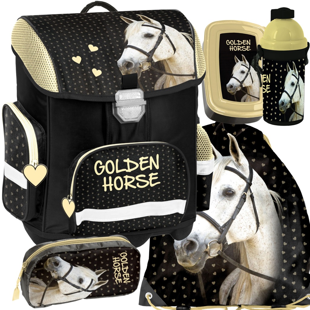 TORNISTER SZKOLNY Z KONIEM KOŃ KONIE ZESTAW 5cz. - 7314219314 - oficjalne archiwum Allegro