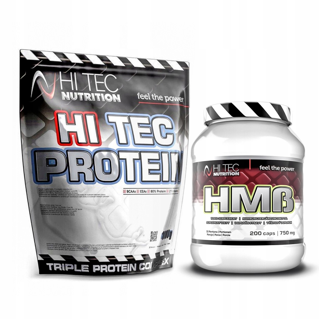 HI TEC PROTEIN 1000g BIAŁKO SERWATKOWE + HMB6 230t - 7617629087 - oficjalne archiwum Allegro