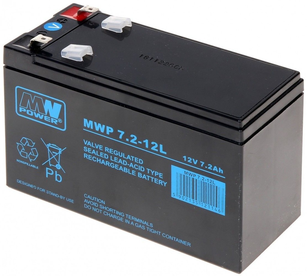 MW Power AKUMULATOR 12V 7,2Ah MWP 7,2 - 12 FASTON - 7304955305 - oficjalne archiwum Allegro