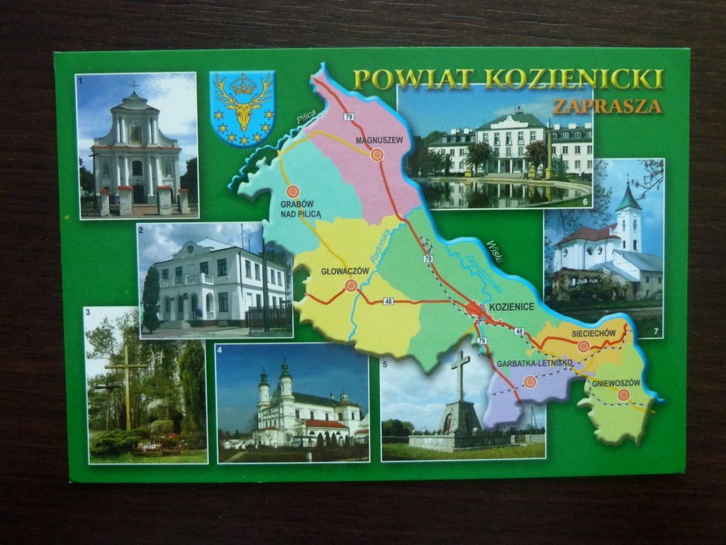 Kozienice Pałac Kościół Mapka Herb - 7357864501 - oficjalne archiwum ...