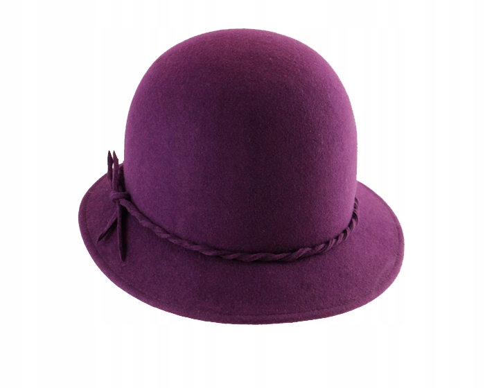 KDF_T POLSKI DAMSKI KAPELUSZ FILCOWY śliwka 58 - 7565252641 - oficjalne ...
