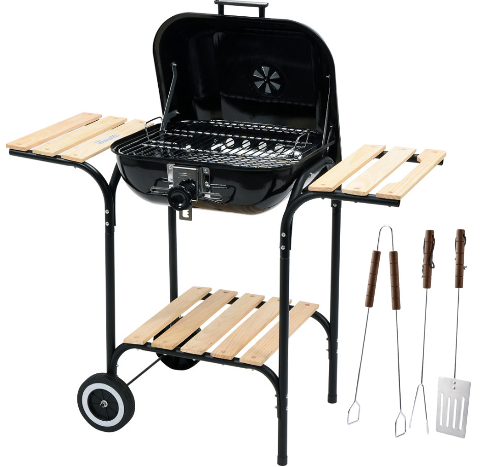 DUŻY GRIL GRILL OGRODOWY Z POKRYWĄ +3 PÓŁKI NOWOŚĆ - 6933213209 ...