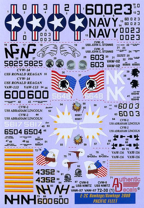 AUTHENTIC DECALS AD7230 1:72 US Navy E-2C Hawkeye - 7378944868 ...