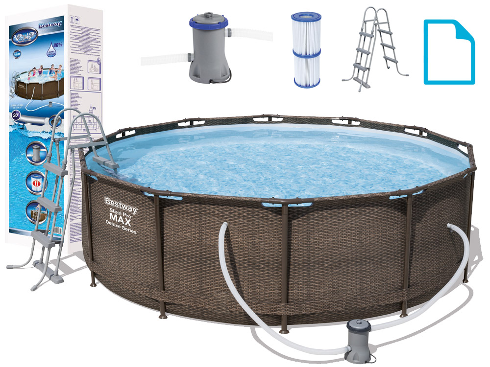 Bestway Basen STELAŻOWY rattan 366 x 100cm 56709 - 7237376305 ...