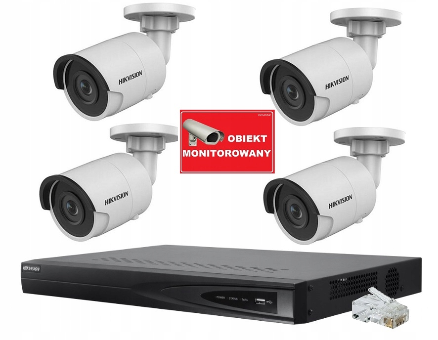 ABC monitoring IP 4 kamery 8MP ! IR PoE HIKVISION - 7024570344 ...