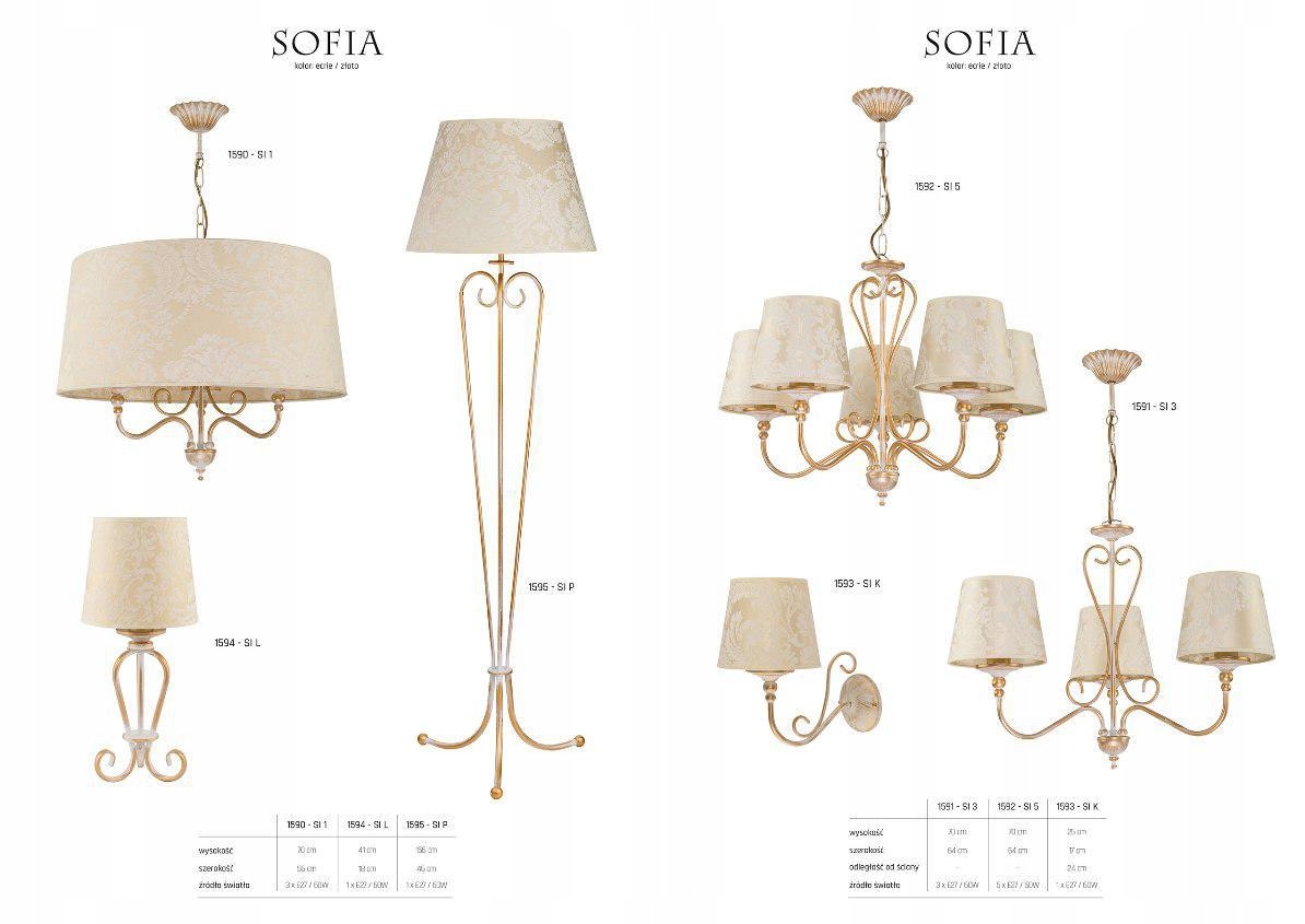 ŠTÝLOVÉ NÁSTENNÉ SVIETIDLO ABAŻUROWY SOFIA 1 SALÓN ECRIE